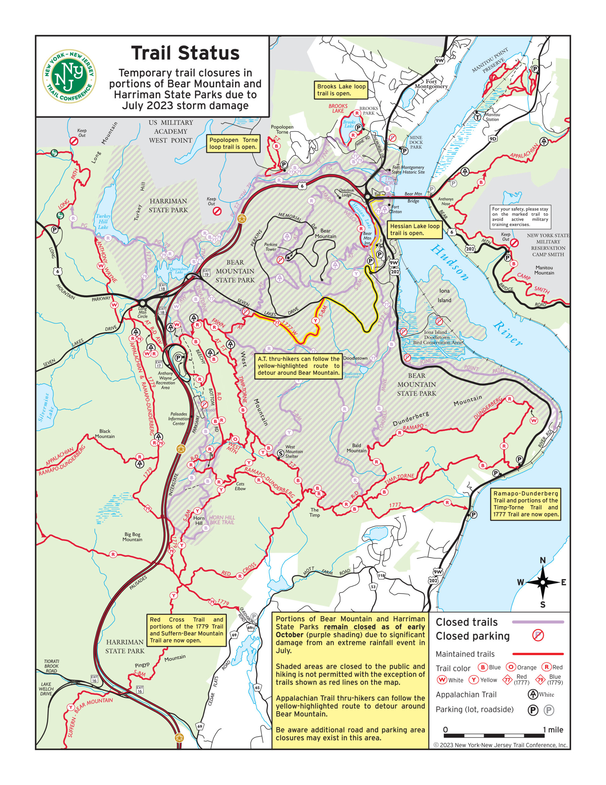 Trail Closure Updates: Bear Mountain and Harriman State Parks - New ...